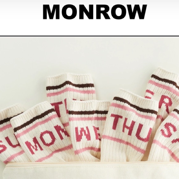 Monrow | Accessories | Monrow Days Of The Week Sock Set Monday Thru ...